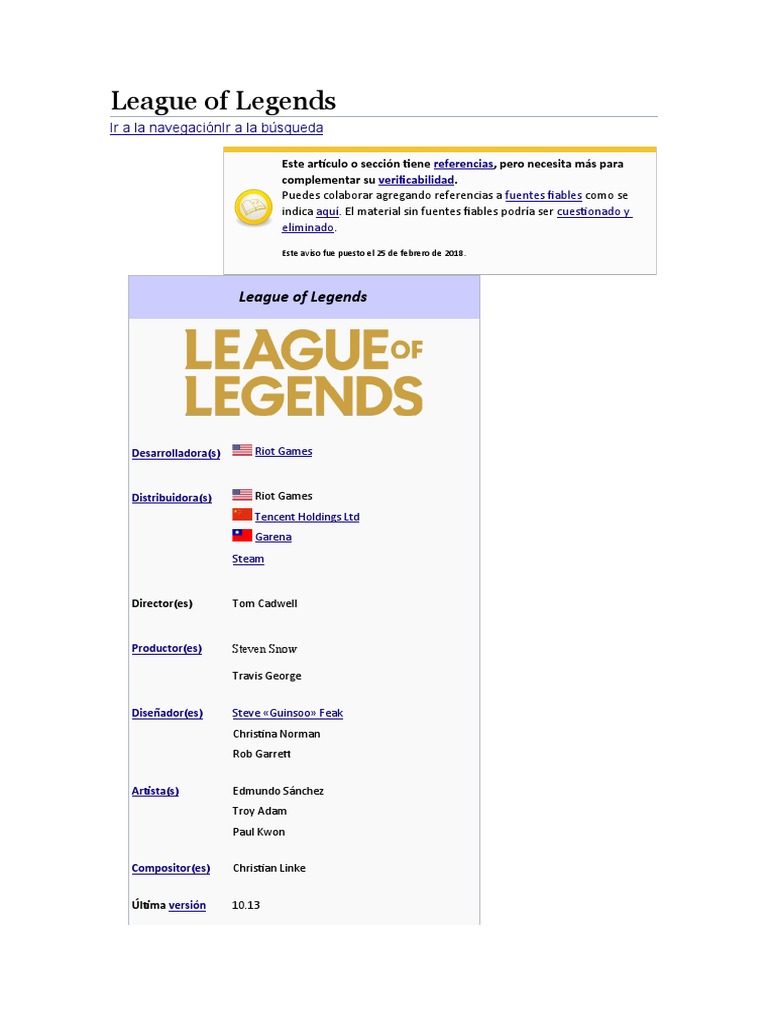 Historia y desarrollo de League of Legends | PDF | Ocio | Informática y ...