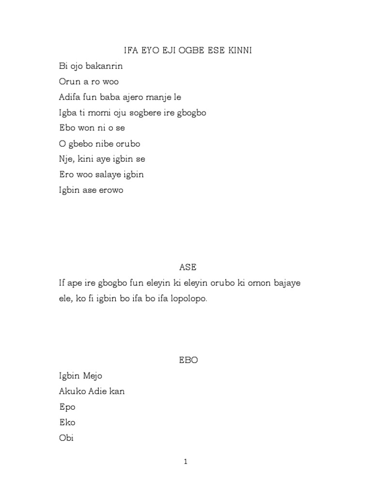 00 Eji Ogbe Ti Ofun | PDF | Language Arts & Discipline | Religion ...