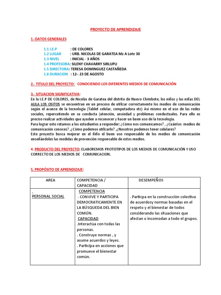 Proyecto Los Medios de Comunicacion | PDF | Espacio | Información