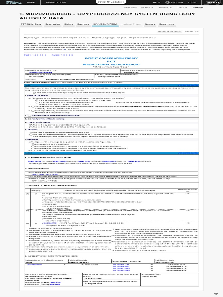 Cryptocurrency System Using Body Activity Data 5 of 6 | PDF | Patent ...
