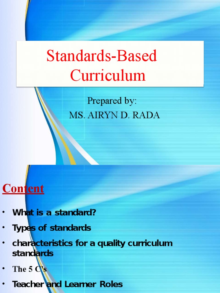 Understanding Standards-Based Curriculum | PDF | Curriculum ...