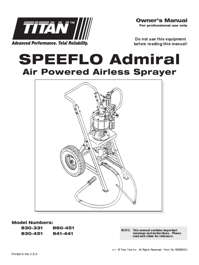 SPEEFLO Admiral: Air Powered Airless Sprayer | Download Free PDF | Ac ...
