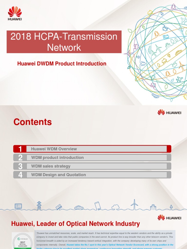01 Huawei DWDM Product Introduction PDF | PDF | Wavelength Division Multiplexing | Computer Network