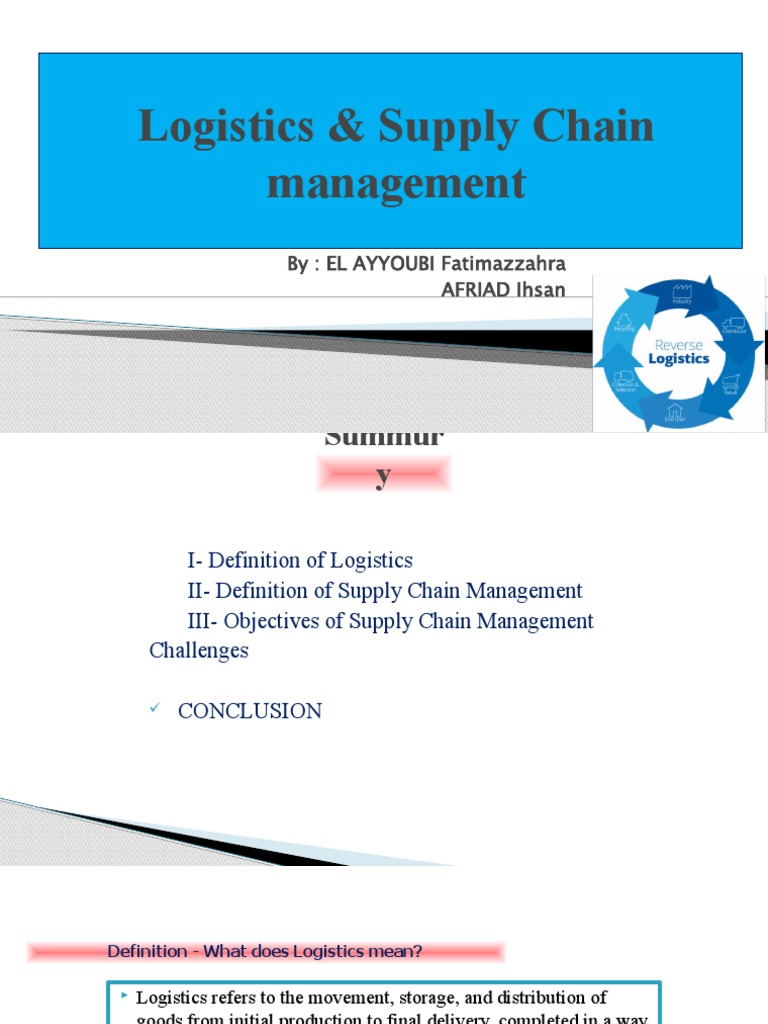Logistics & Supply Chain Management: By: EL AYYOUBI Fatimazzahra AFRIAD ...