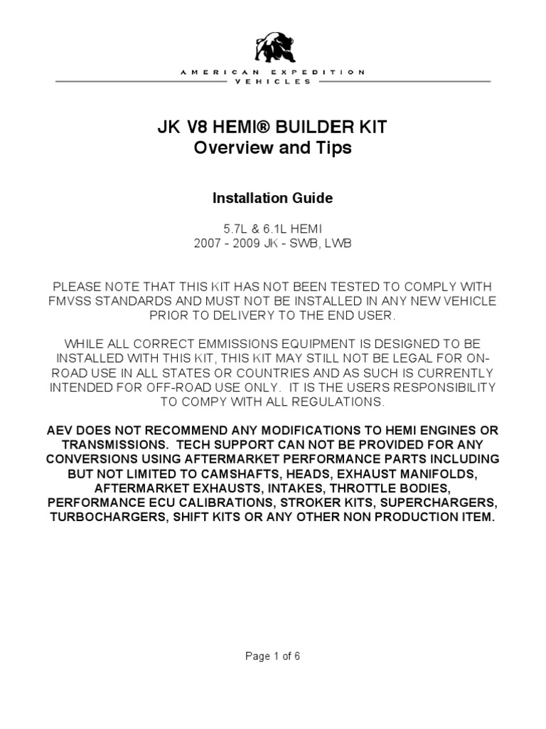 Aev JK Hemi Overview | PDF | Manual Transmission | Automatic Transmission