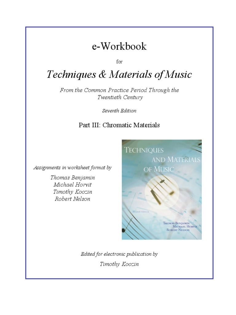Techniques & Materials of Music: E-Workbook | PDF | Chord (Music ...