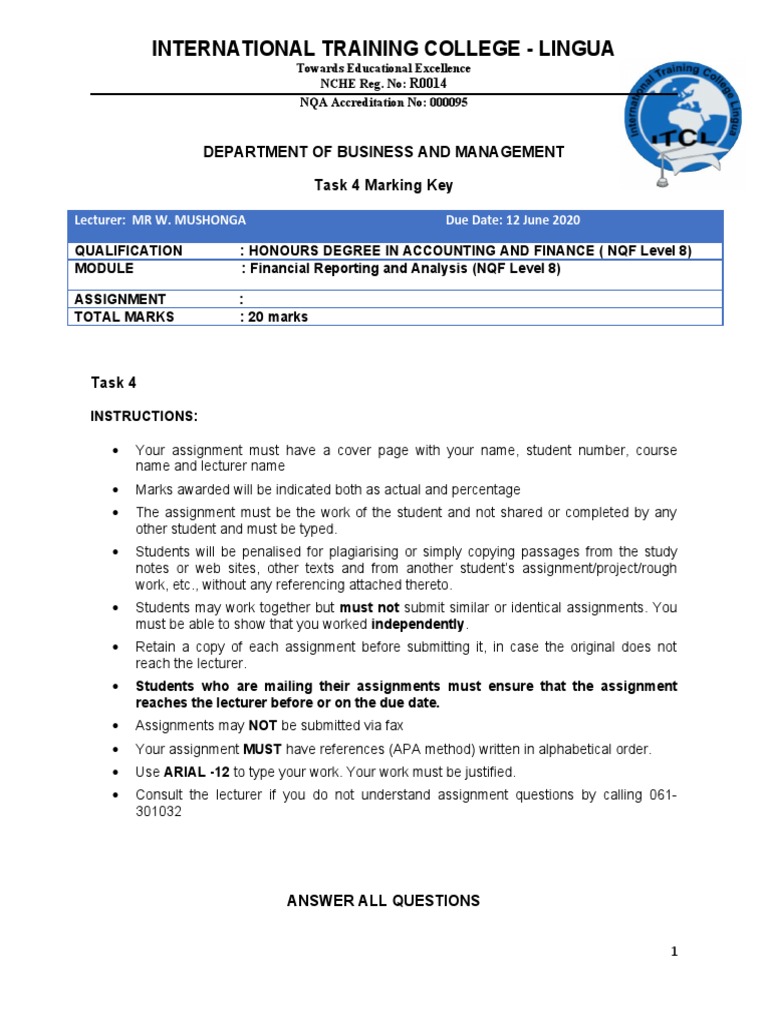 Financial Reporting Task 4 Memo | PDF | Going Concern | Financial Statement