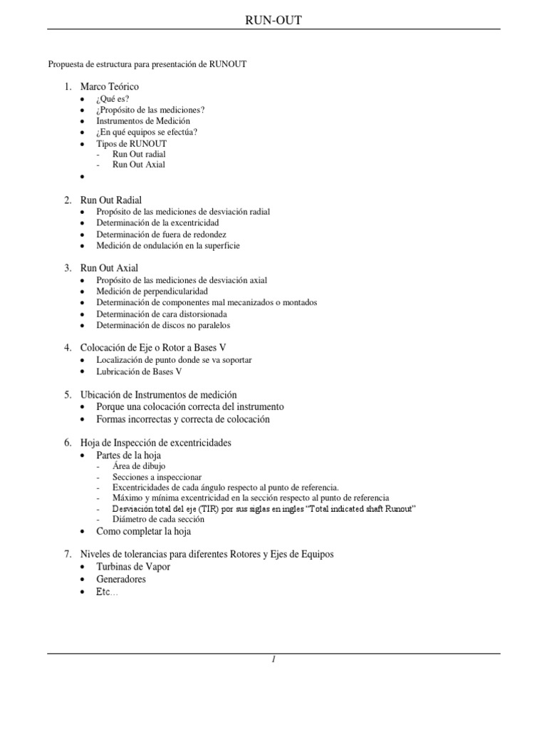 Run Out | PDF | Eje | Ingeniería mecánica