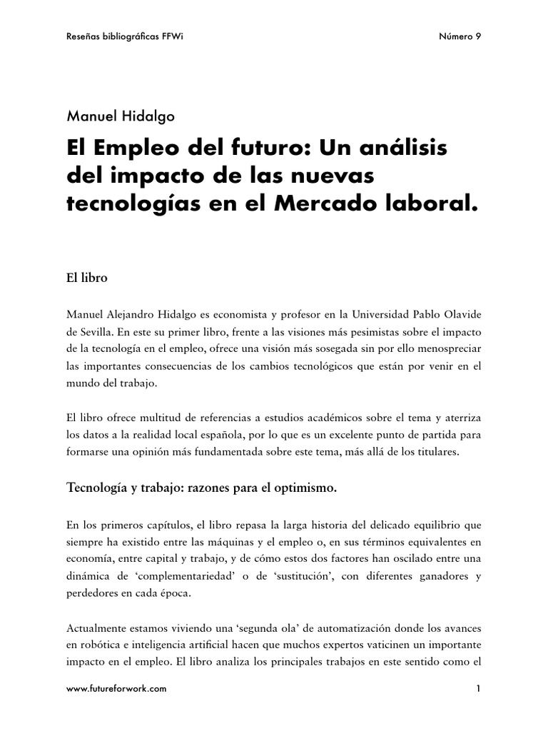 El Empleo Del Futuro | PDF | Automatización | Desigualdad económica
