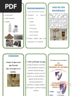 Triptico de EXPERIMENTO Filtro de Agua Casero | PDF | Agua | Naturaleza