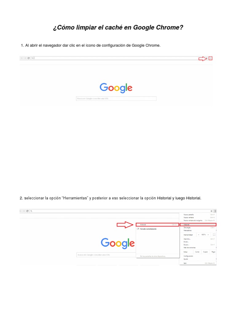 cómo limpiar el caché en Google Chrome | PDF