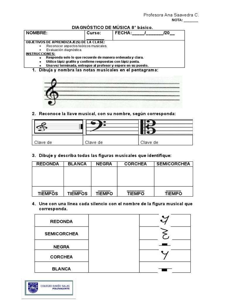 Diagnóstico Teoria Musical | PDF