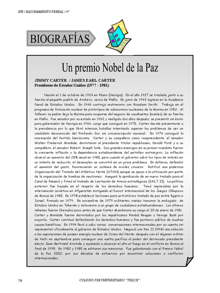 IV Bim - R.V. - 4to. Año - Guía 7 - Repaso Lexical | PDF | Jimmy Carter | Los Estados Unidos