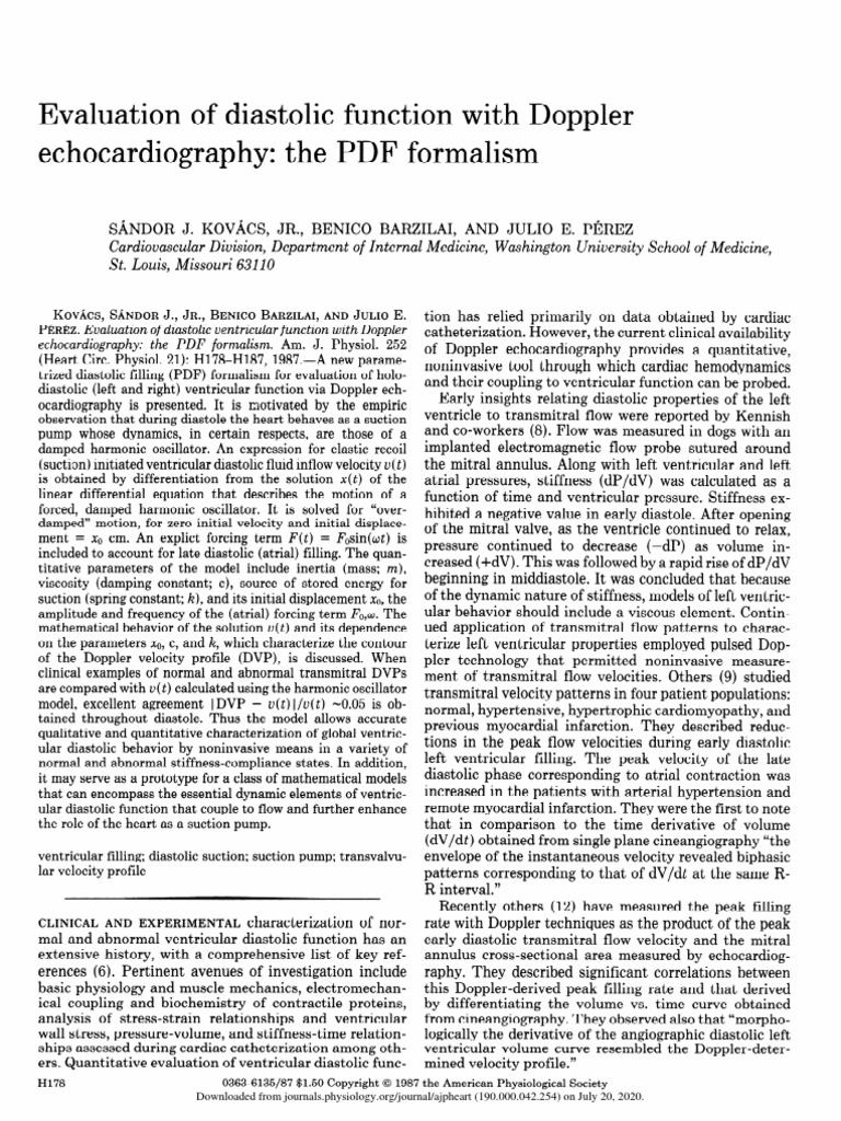 Evaluation of Diastolic Function With Doppler Echocardiography: The PDF ...