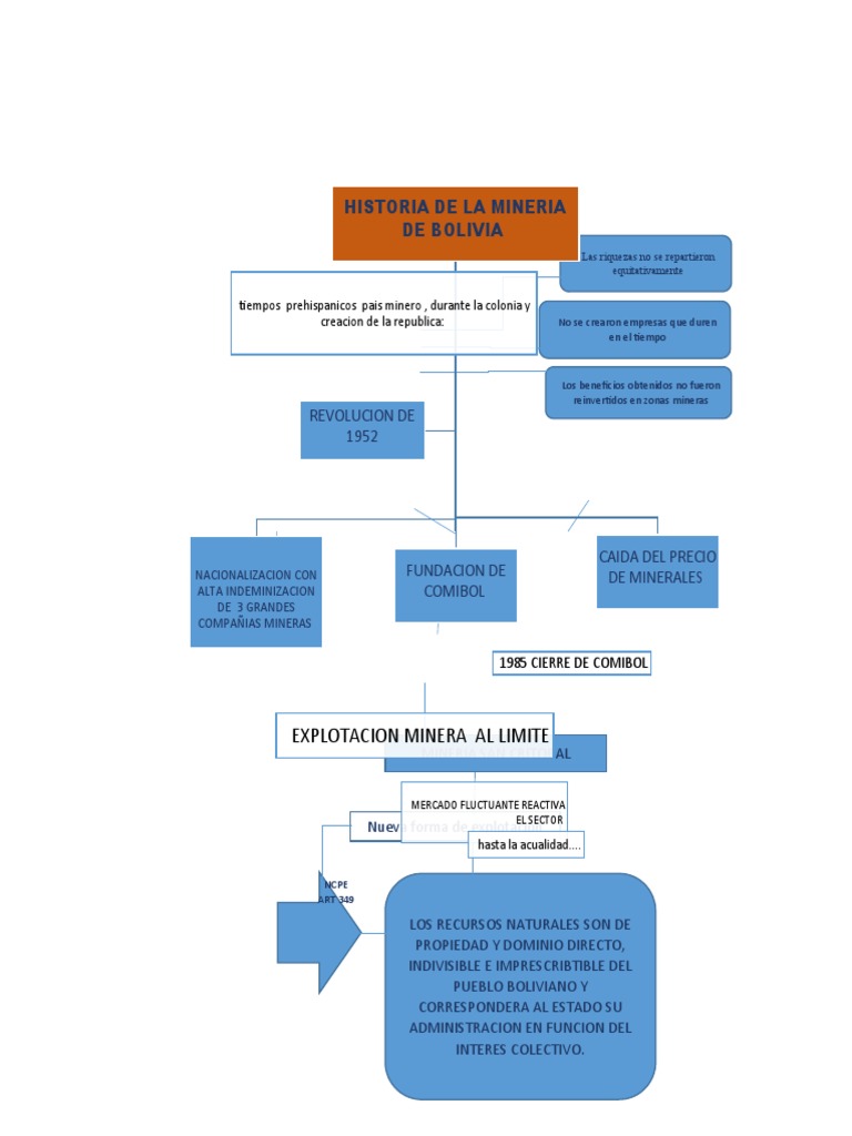Historia de La Mineria en Bolivia Video Mapa Conceptual 2 | PDF