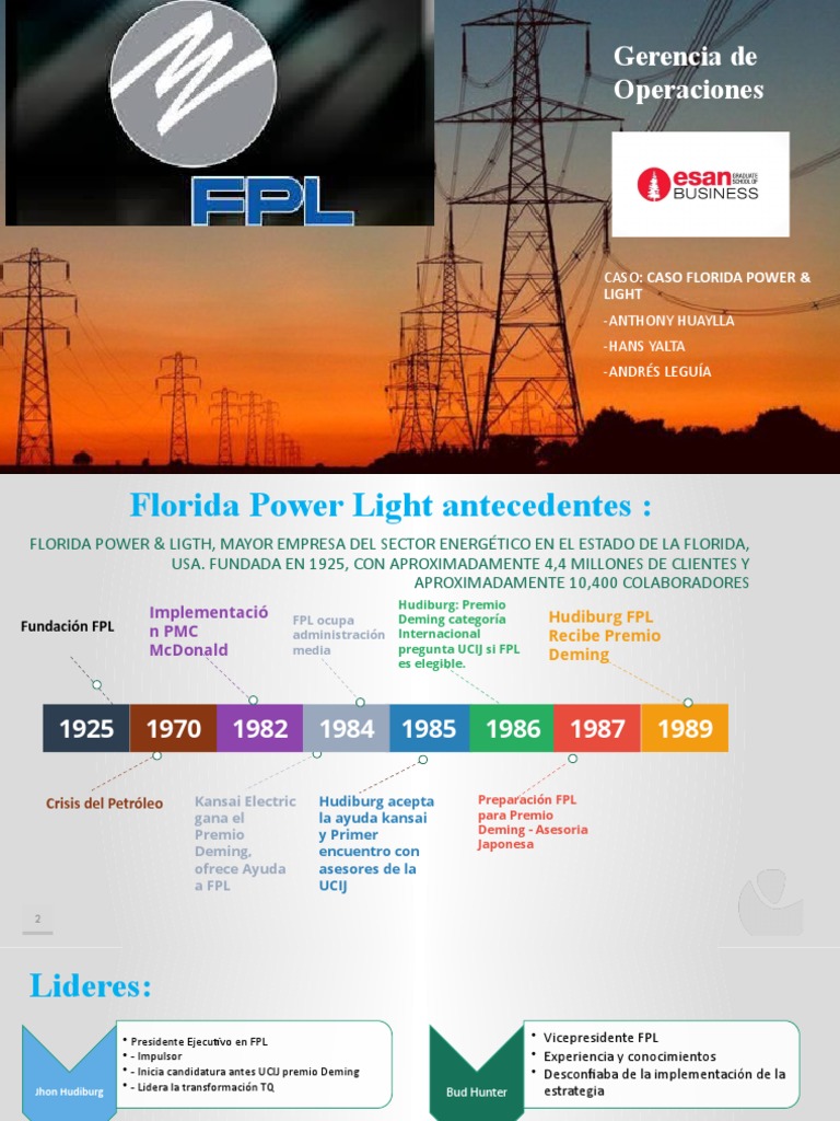 Caso Florida Power & Light: Innovación y Calidad | PDF | Energía y ...