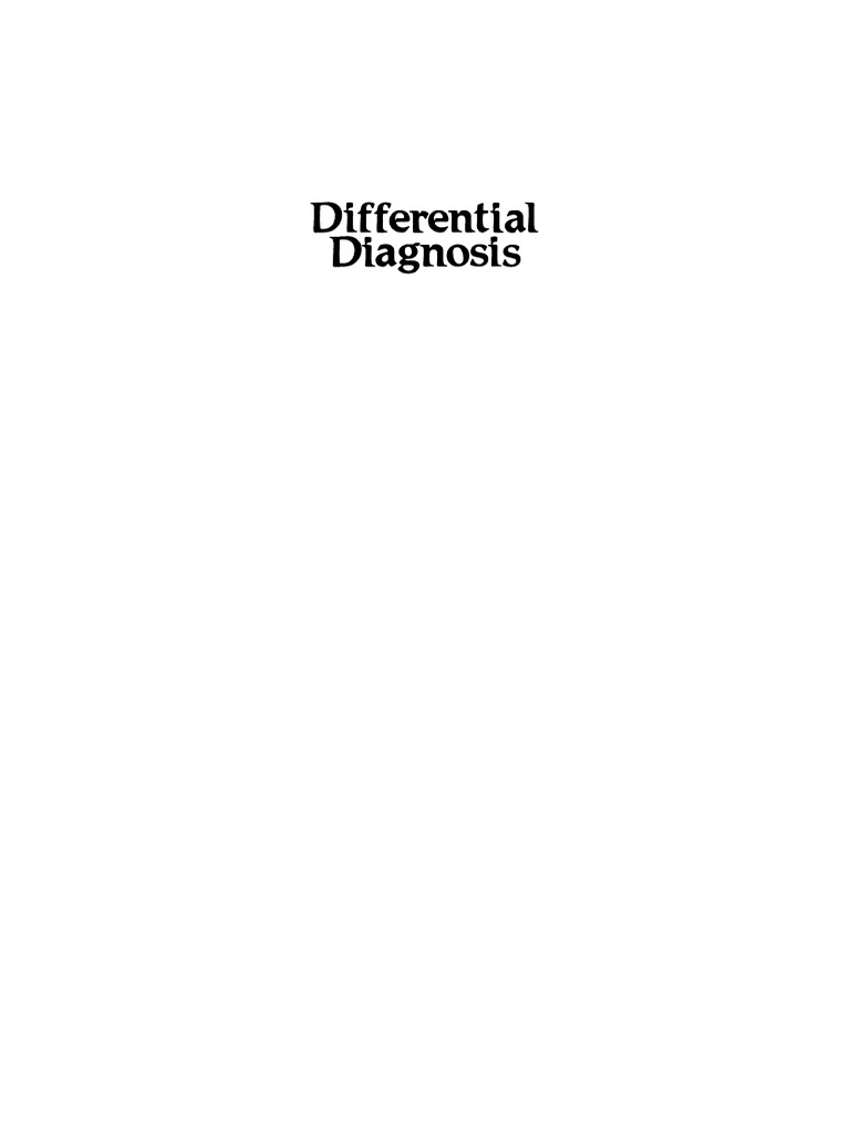 Differential Diagnosis | PDF | Heart | Diastole