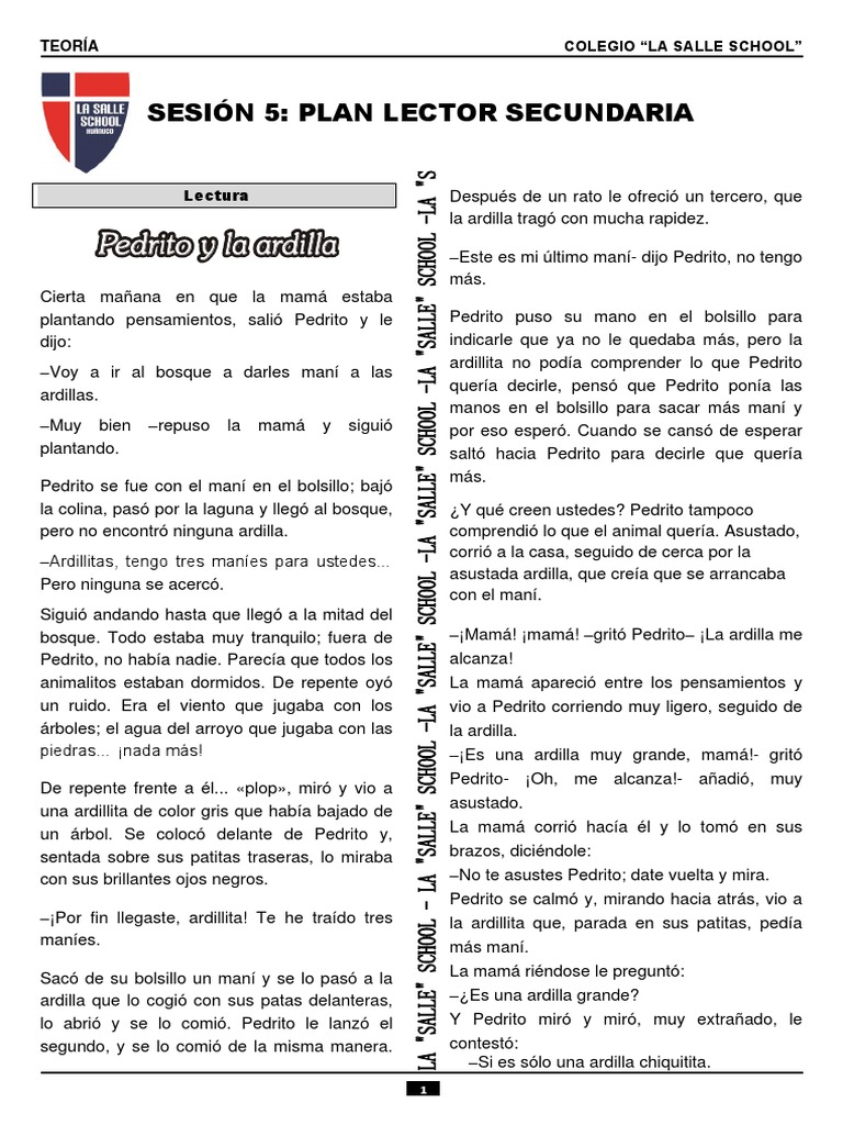 Lecturas PLan Lector Secundaria | PDF