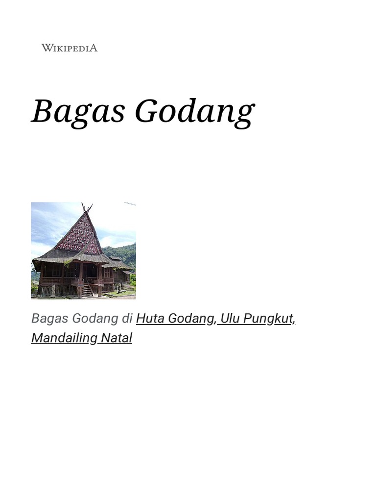 Bagas Godang Rumah Adat Mandailing Deden | PDF