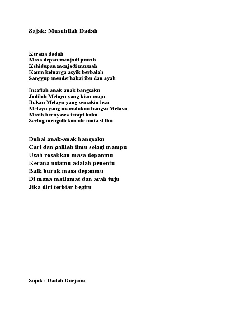 Sajak Dadah | PDF