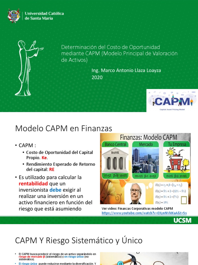 Modelo CAPM 2020 | PDF | Modelo de fijación de precios de activos de capital | Tasa interna de ...