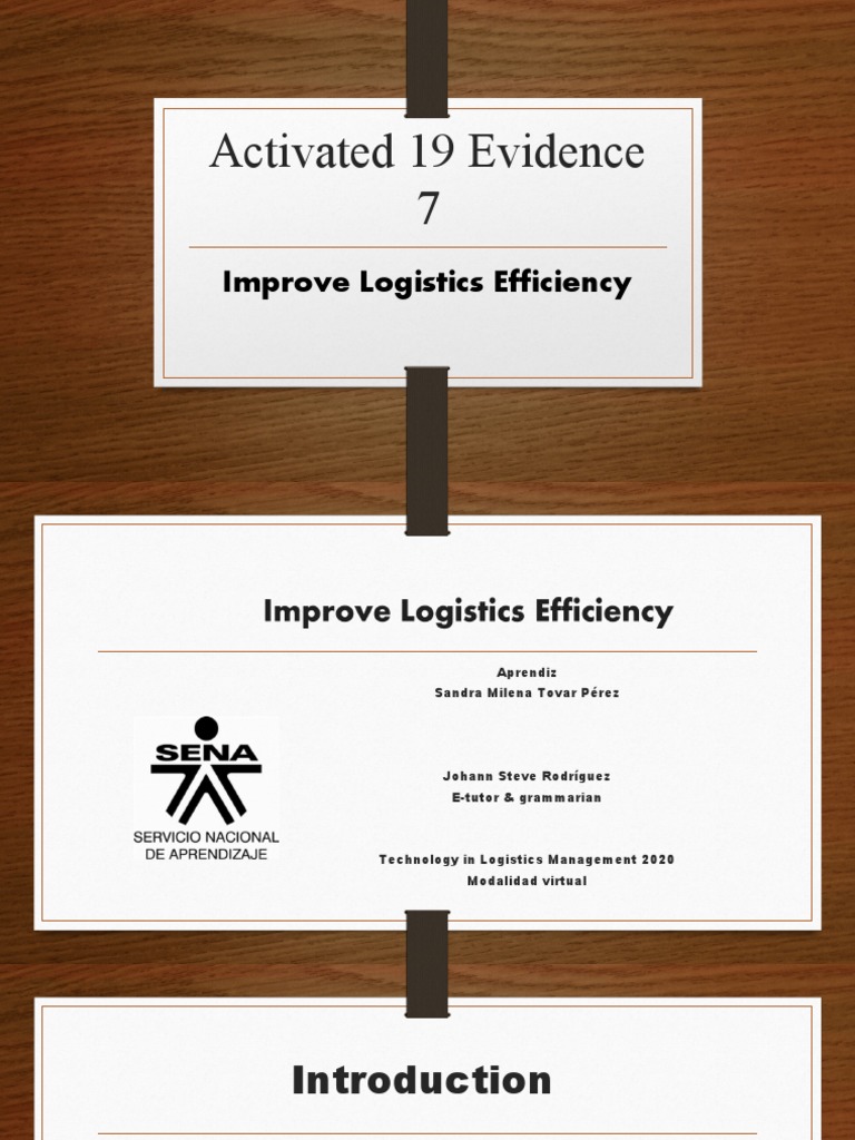 Presentación 2 Improve Logistics Efficiency Pdf Logistics Supply