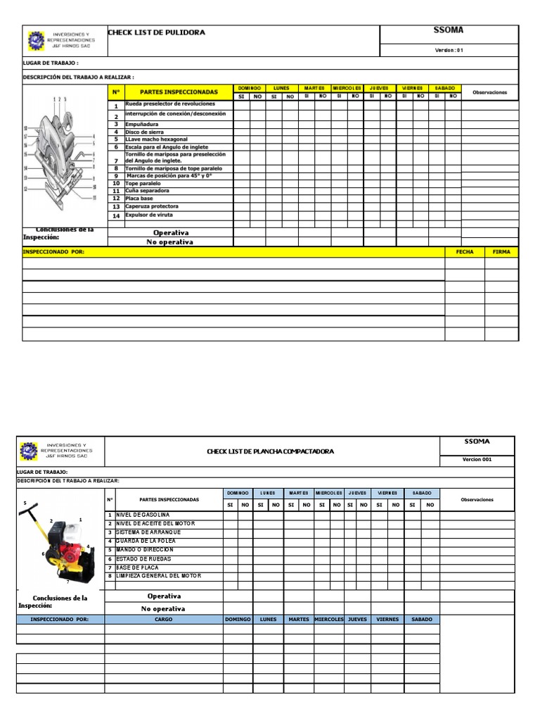Check List Varios | PDF | Bienes manufacturados | Máquinas