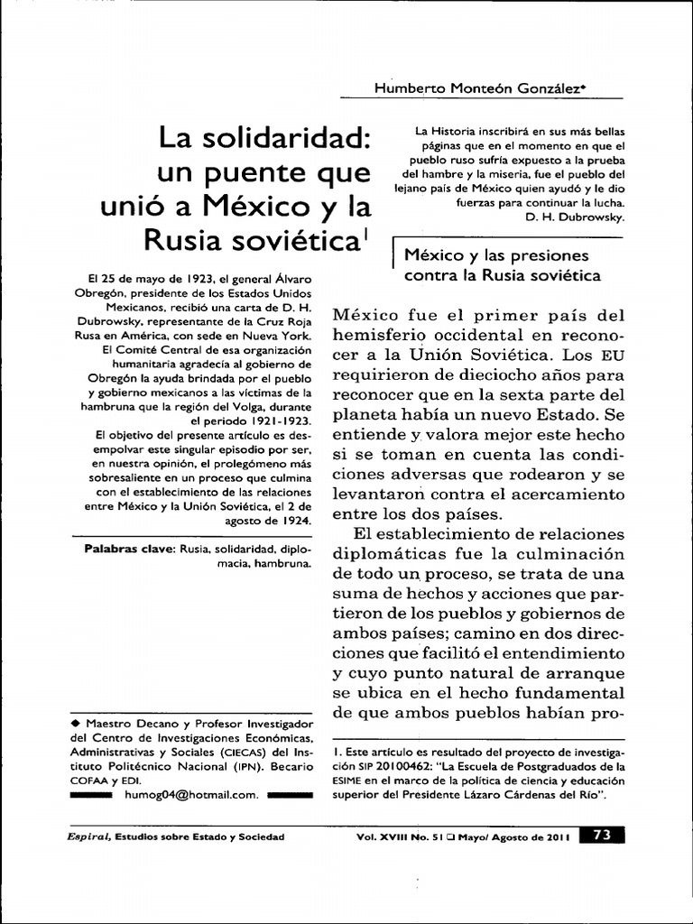 Rusia Mexico | PDF | Unión Soviética | Política mundial