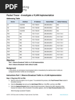 3.2.8 Packet Tracer - Investigate A VLAN Implementation | PDF | Network Switch | Telecommunications
