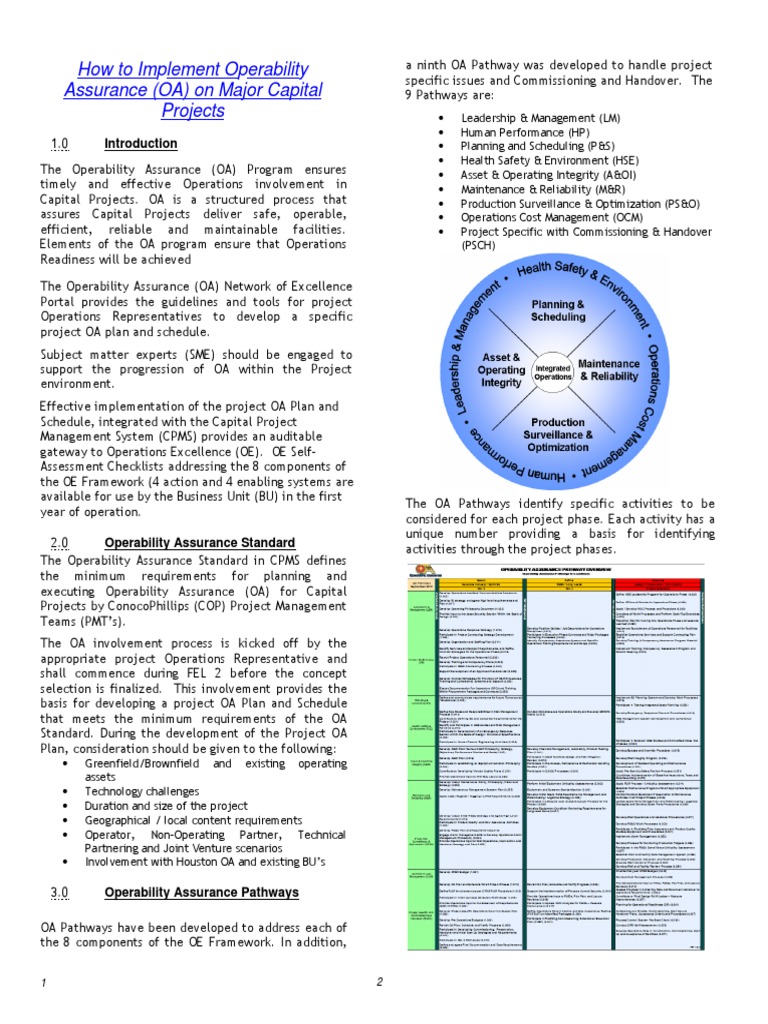 Operability Assurance in Capital Projects | PDF | Project Management ...