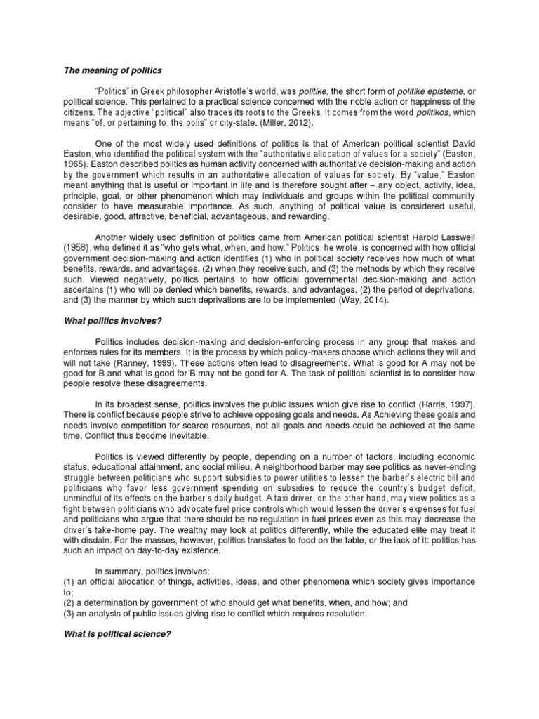 The Meaning of Politics PDF | PDF | Governance | Science