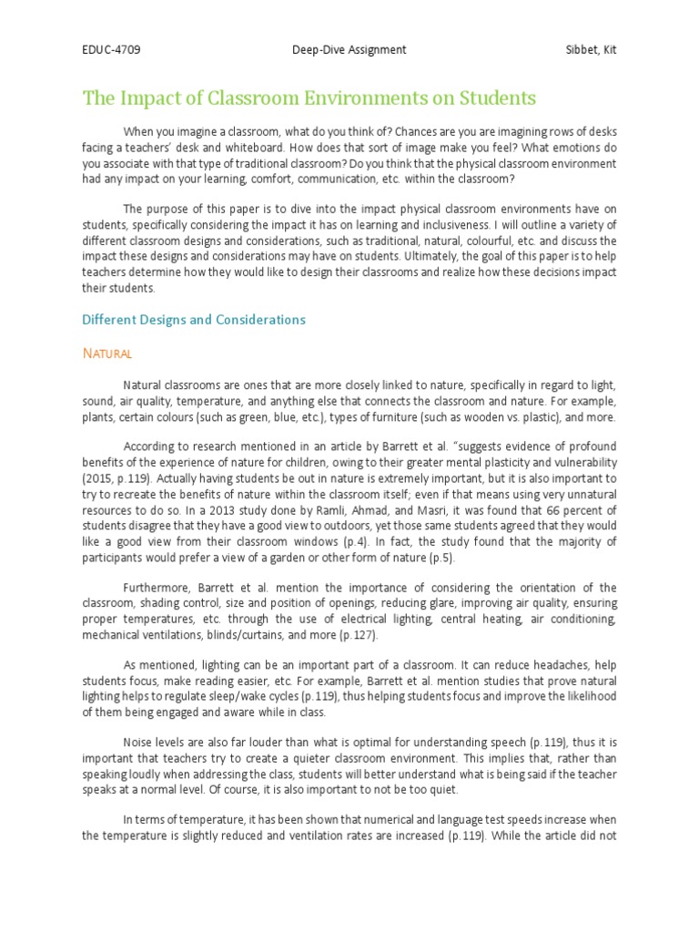 Ed4709 - Deep Dive Assignment - Sibbet Kit | PDF | Classroom ...