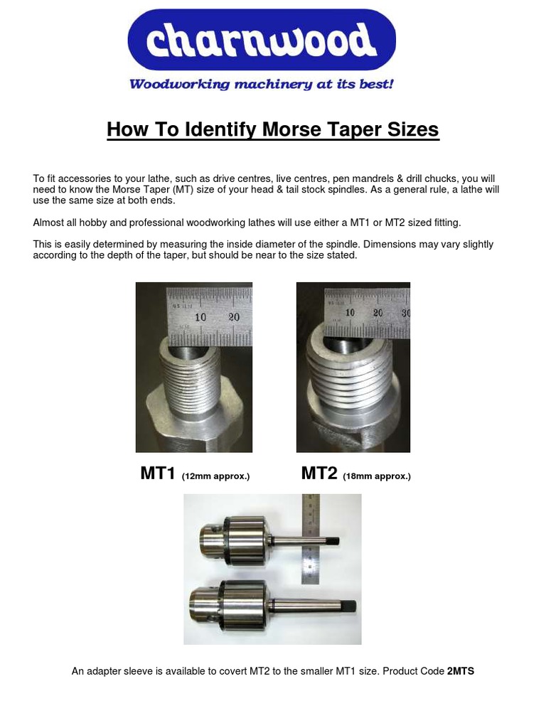 Identifying Morse Taper Sizes for Lathes | PDF | Home & Garden | Computers