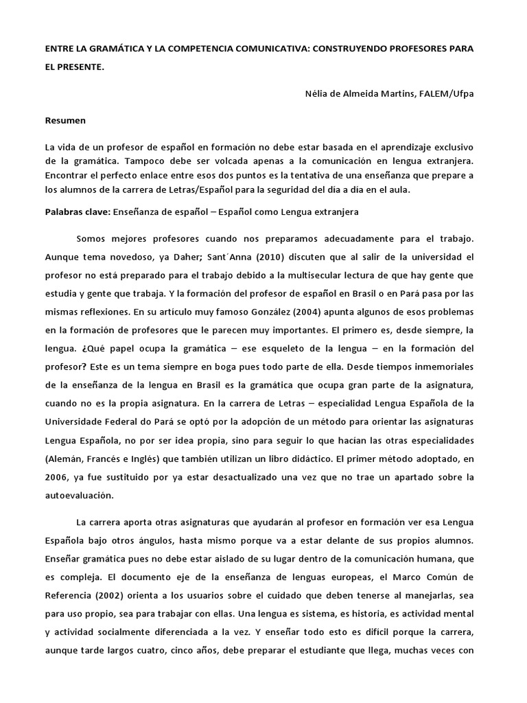 Gramática - Competencia Comunicativa | PDF | Aprendizaje | Maestros