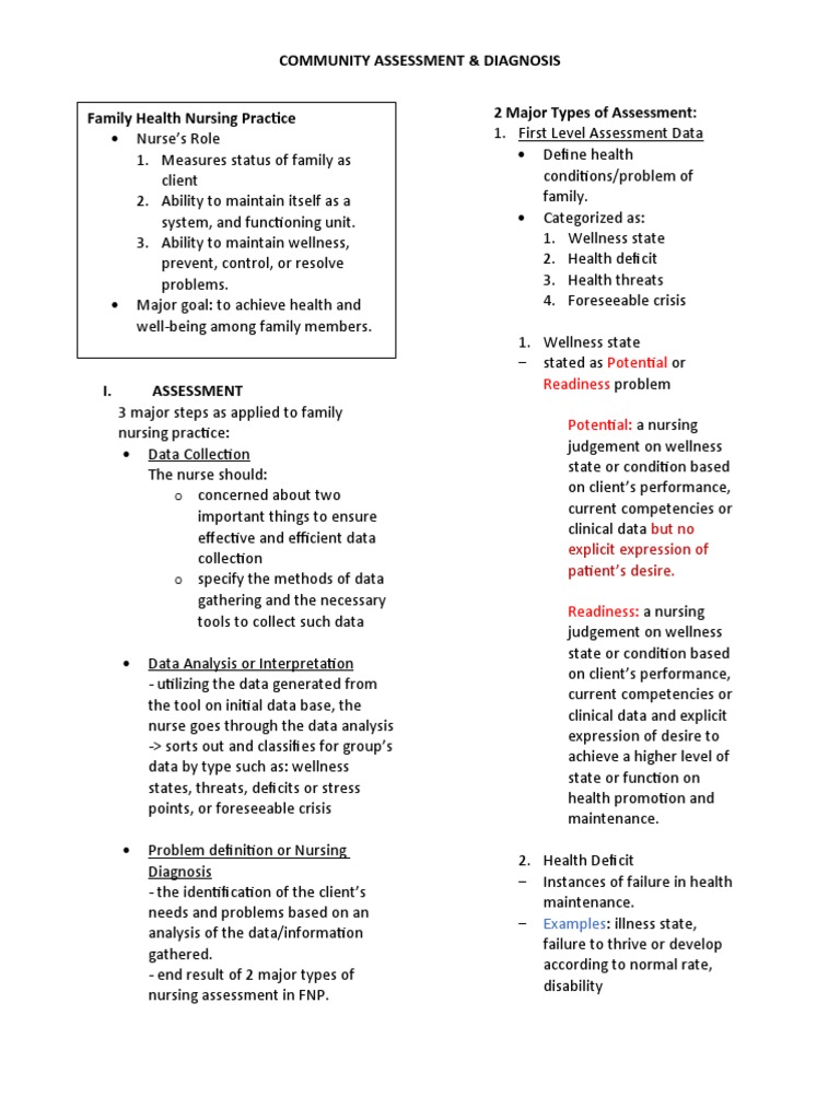 Community Assessment & Diagnosis: Potential Readiness Potential | PDF ...