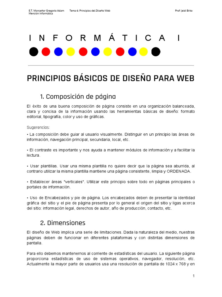 Tema 6 - Principios Del Diseño Web PDF | PDF | Diseño web | Tipografía