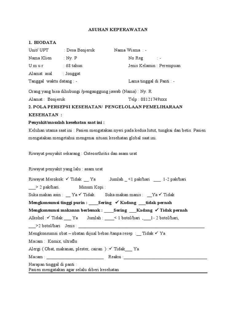 Askep Gerontik Pada Pasien Osteoarthritis | PDF | Kesehatan Holistik