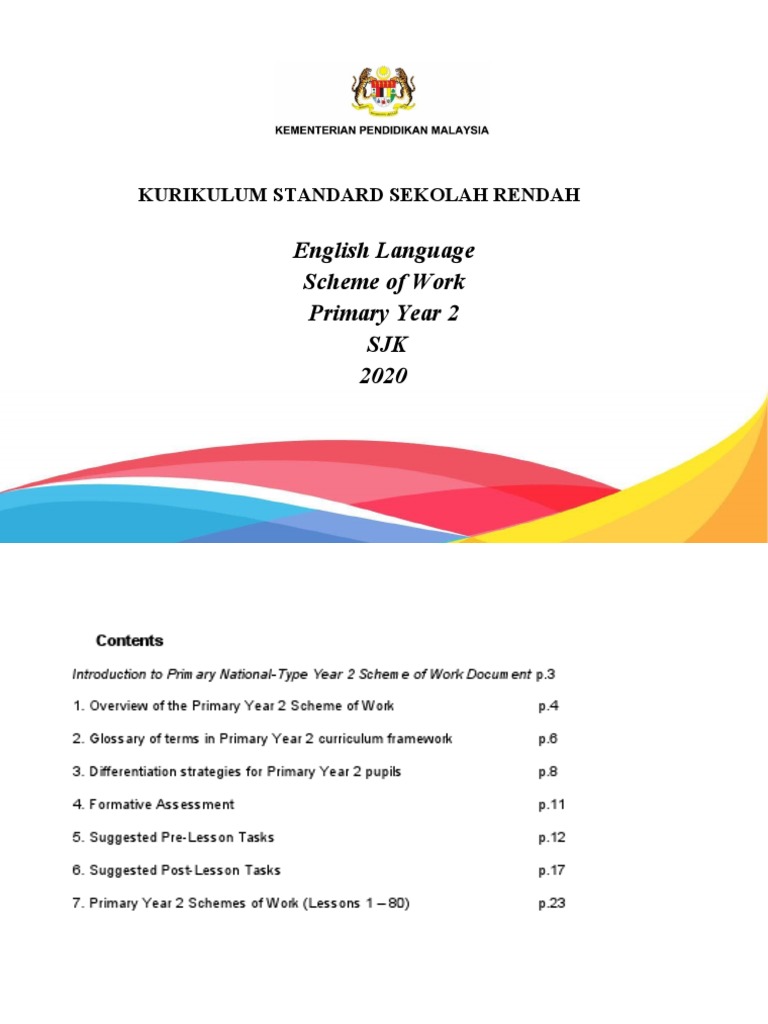 Primary Year 2 SJK Scheme of Work | PDF | Teachers | Curriculum
