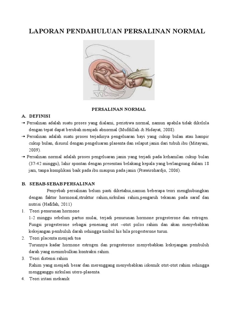 Laporan Pendahuluan Persalinan Normal Inpartus | PDF