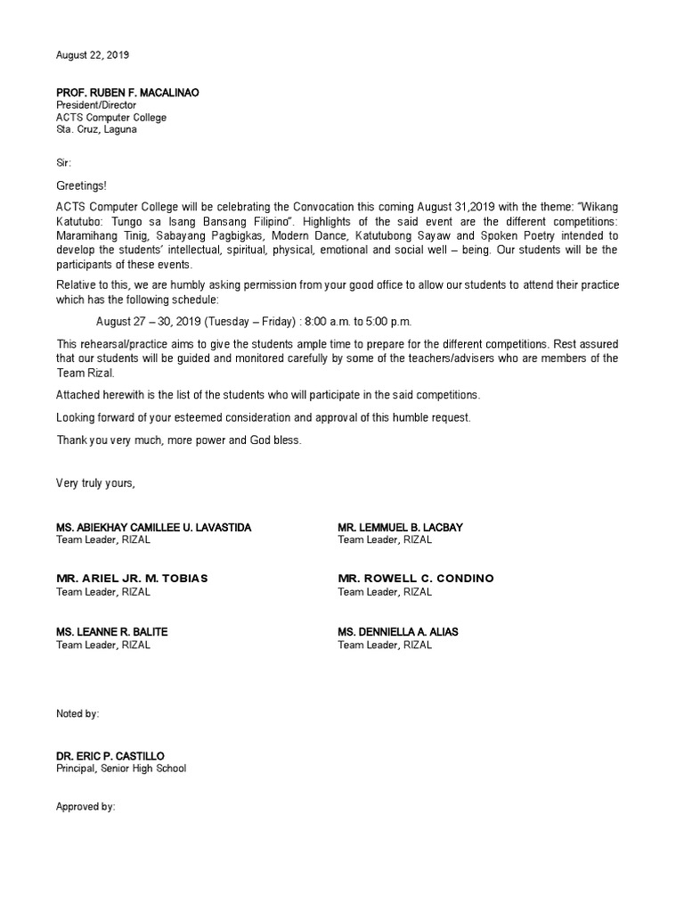 Excuse Letter Convocation 2019 | PDF