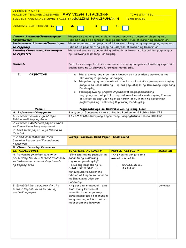 Elementary Lesson Plan | PDF