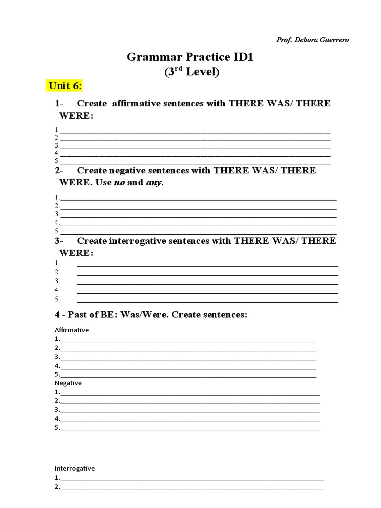 Practica De Gramatica 3er Nivel Pdf Quantity Question