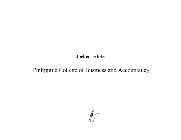 Philippine College of Business and Accountancy: Joebert Erbite | PDF