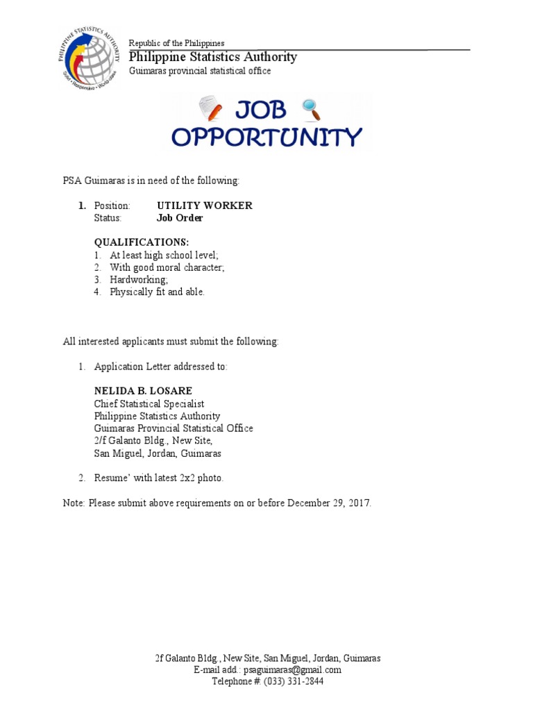 Notice of Hiring - Utility | PDF
