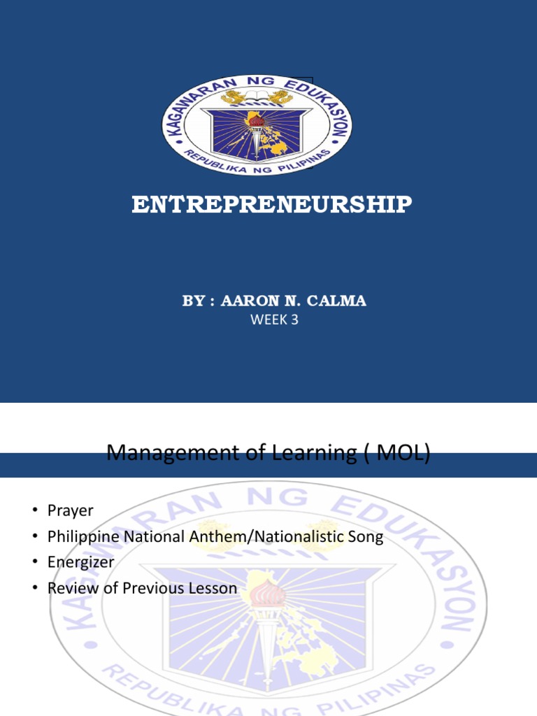 Entrepreneurship: By: Aaron N. Calma | PDF | Investor | Business