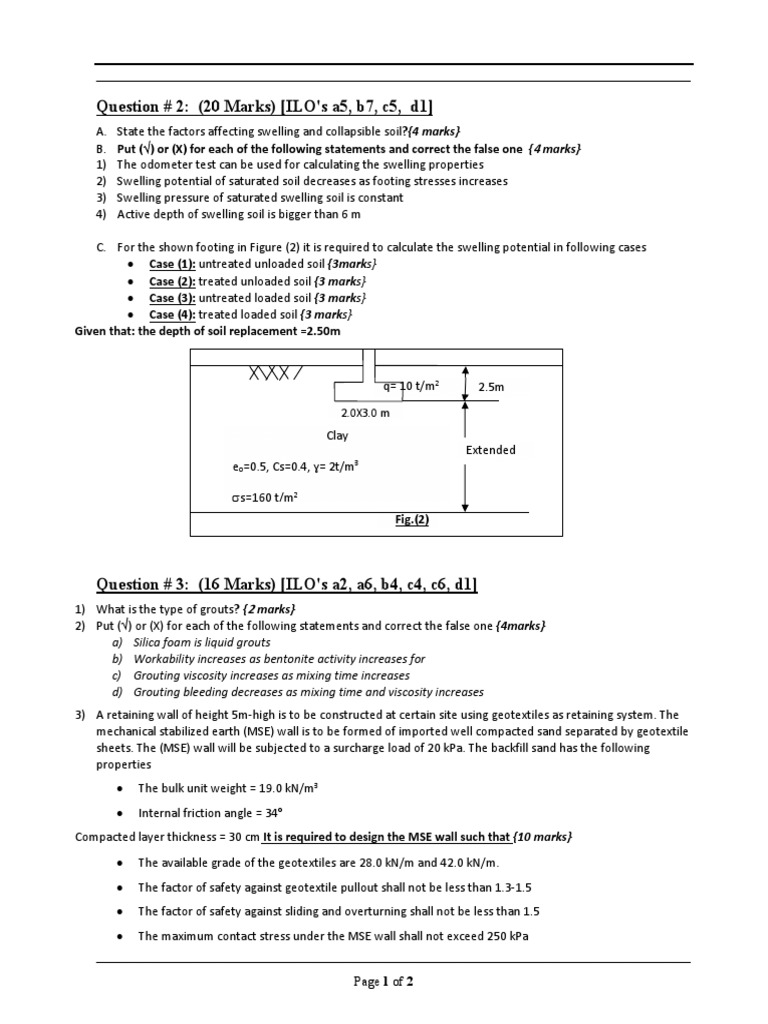 Question # 2: (20 Marks) (ILO's A5, b7, c5, d1) | Download Free PDF ...