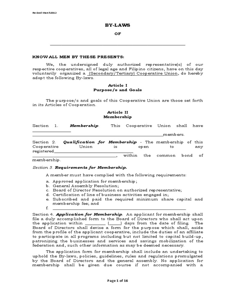 Model - BL - Union PDF | Download Free PDF | Board Of Directors | Committee