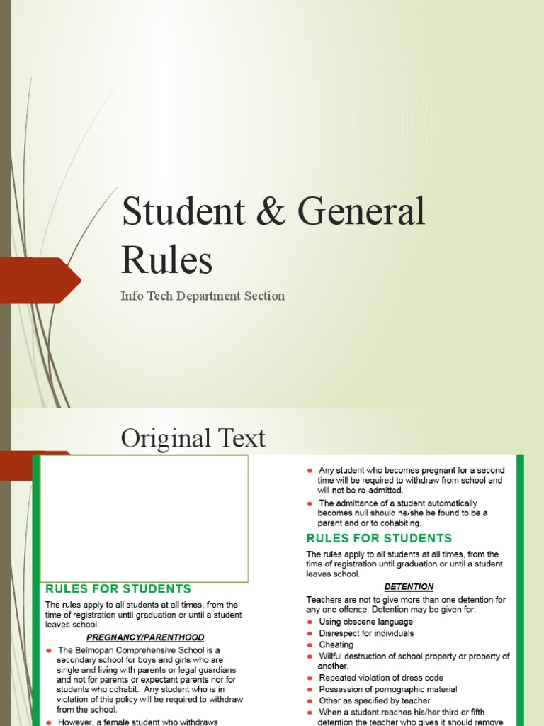 Student & General Rules | PDF