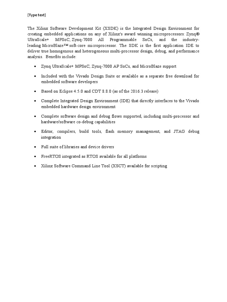 Xilinx SDK | PDF | System On A Chip | Integrated Development Environment