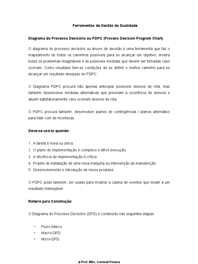 Diagrama do Processo Decisório PDPC | PDF | Debate | Planejamento